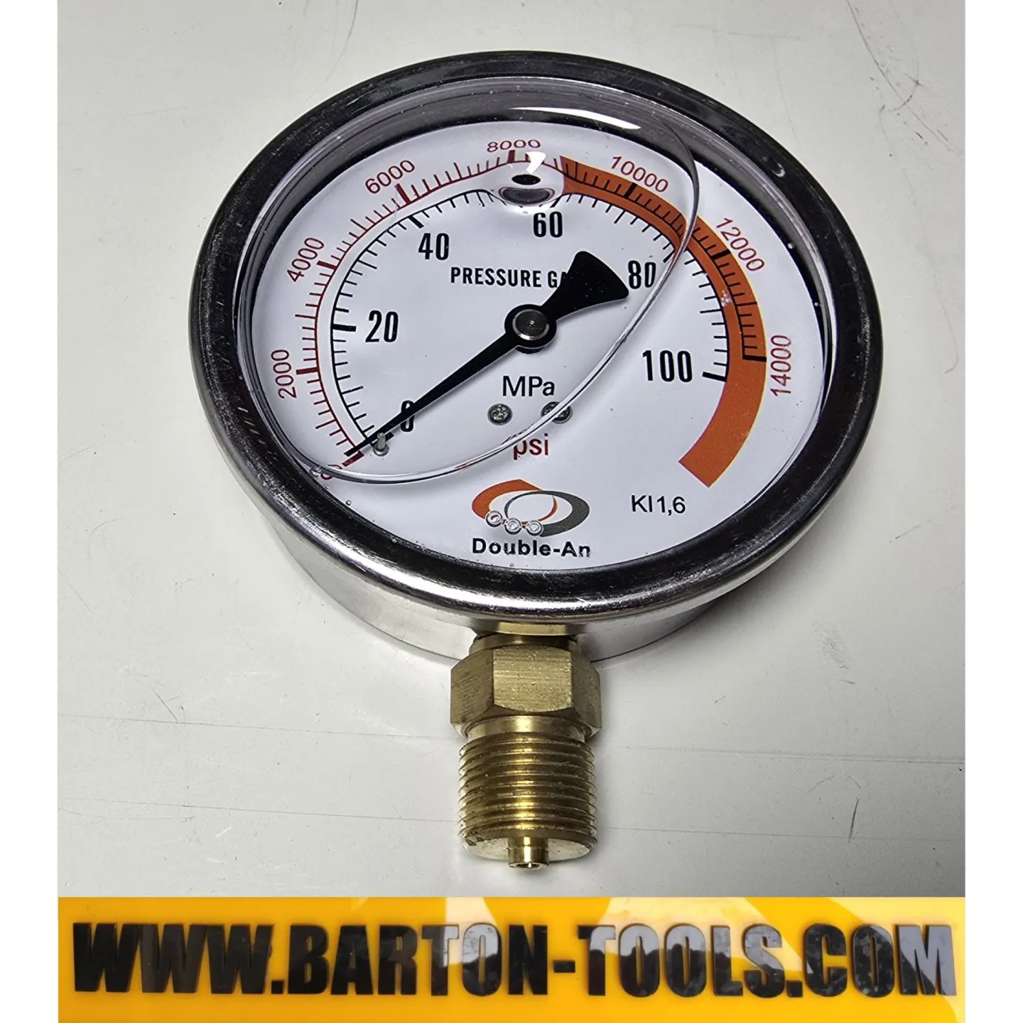Pressure Gauge 100mm 1000Bar 14500psi M20x1.5 BAR1000 BARTON | Pressure ...
