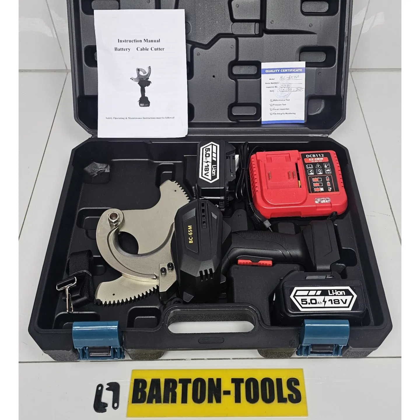 Battery Powered Hydraulic ACSR Cable Cutter Ø65mm BC-65M BARTON ...