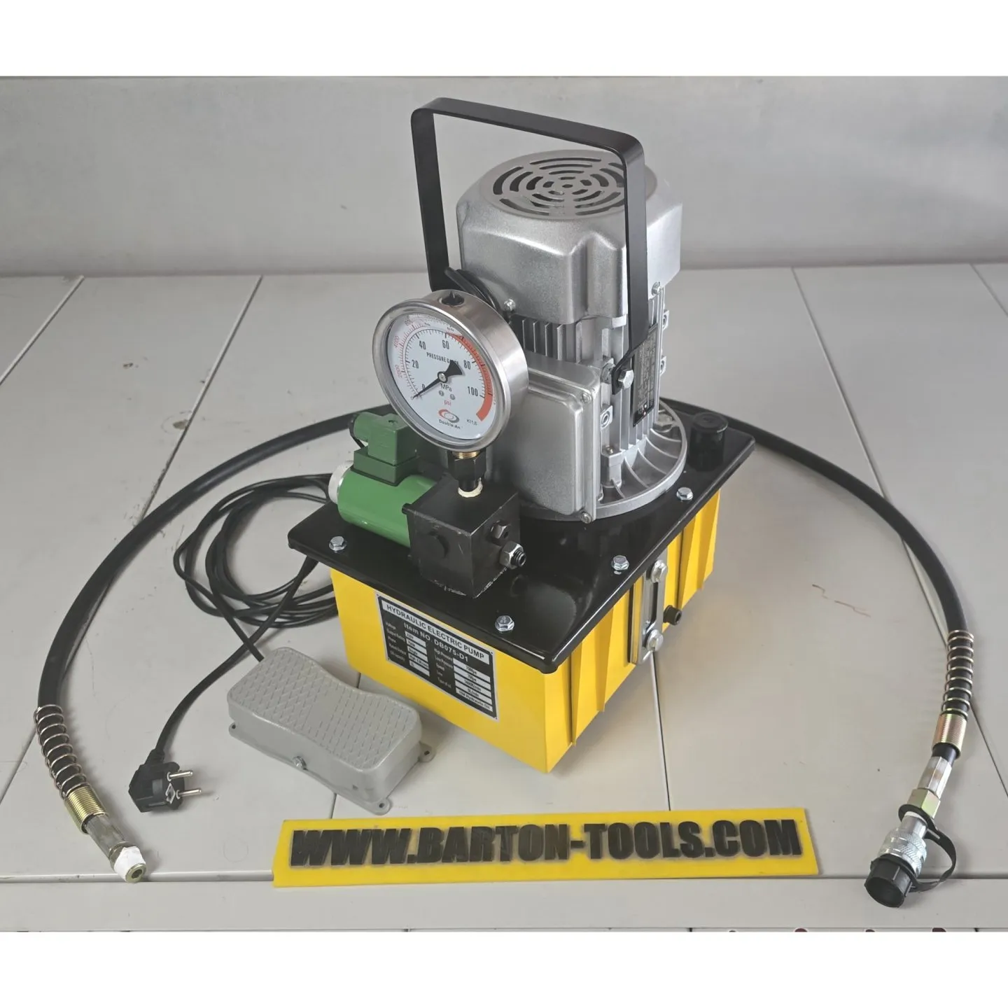 Electric Hydraulic Pump 8L 750W Solenoid Single Acting DB075-D1 BARTON | Electric Hydraulic ...