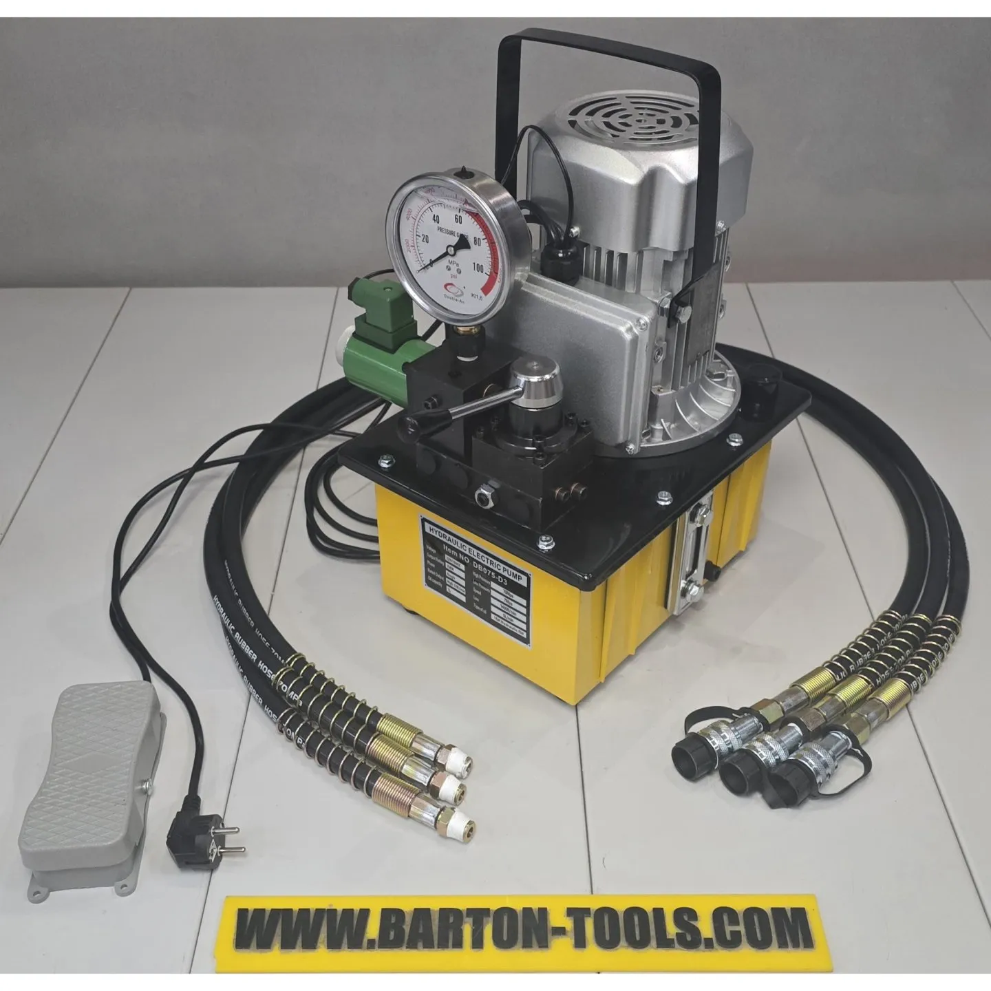 Electric Hydraulic Pump 3 Port 8L 0.9L/min Auto Single Acting / Pompa Hidrolik Elektrik Listrik ...