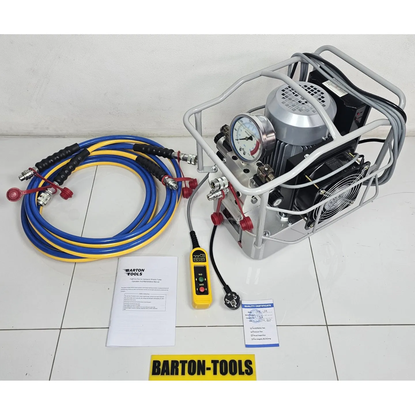 Electric Hydraulic Torque Wrench Pump 8L 2-Outlet with Fan Oil Cooler EMP-204 BARTON | Electric ...