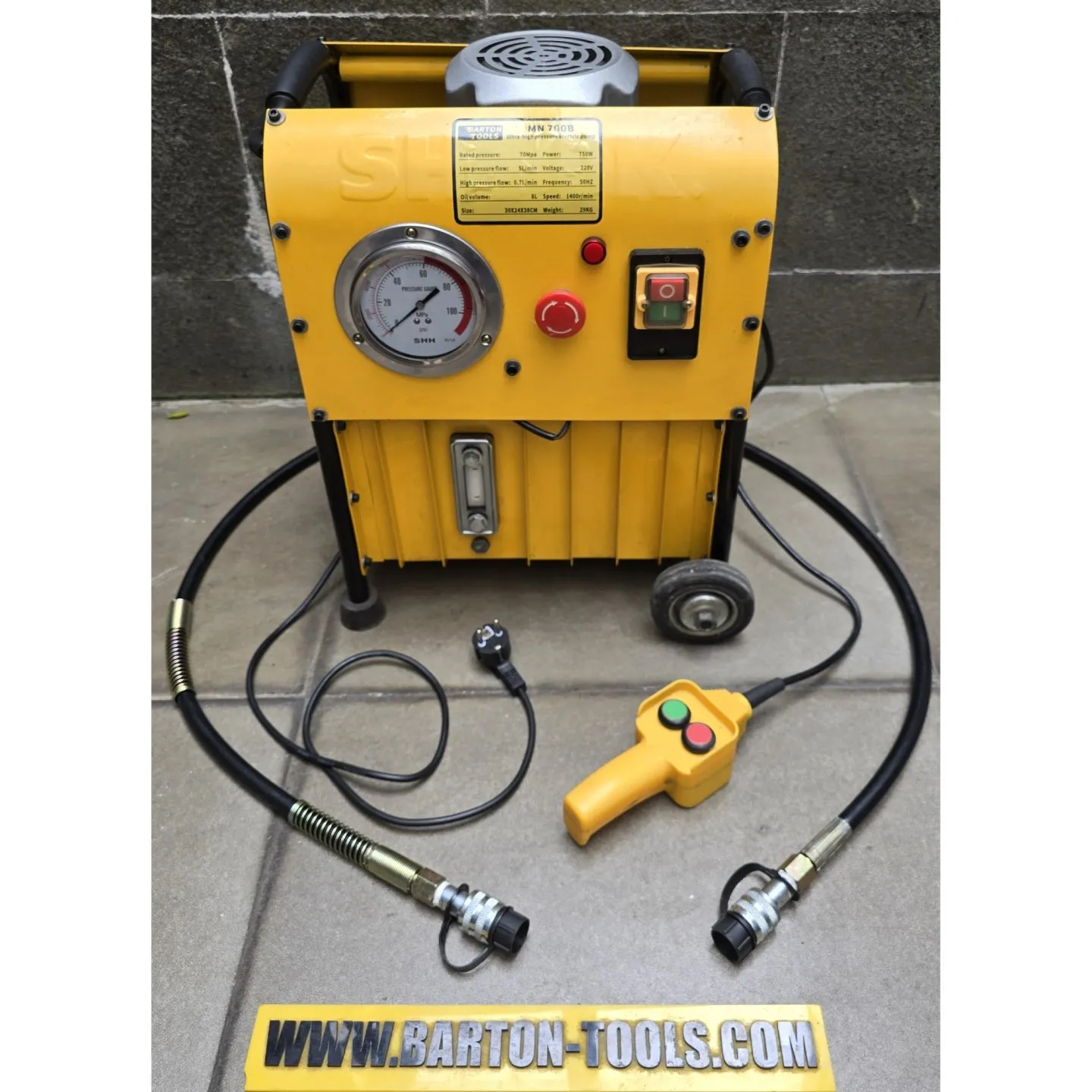 Electric Hydraulic Pump 8L 0.7L/min Auto Single Acting 700bar MN-700B ...