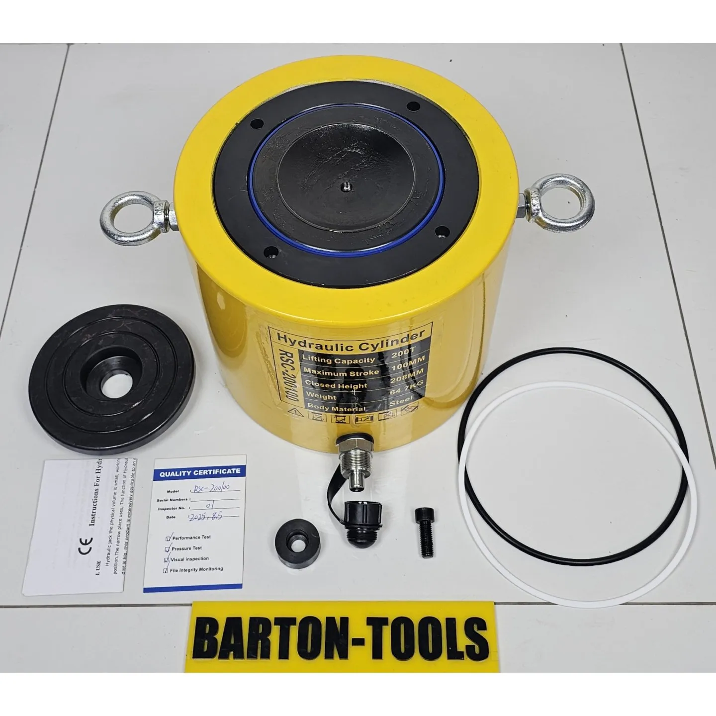 Single Acting Medium Height Hydraulic Cylinder 200 Ton 150mm Stroke ...